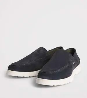 Barbour Suede Carty Loafers - Navy