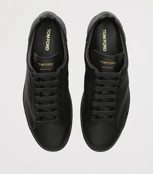 TOM FORD Leather Warwick Sneakers - Black