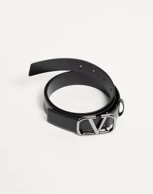 Valentino Garavani Vlogo Signature Calfskin Belt