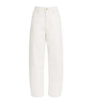 FRAME Bow Barrel Leg Jeans - Ivory