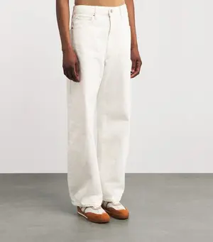 FRAME Bow Barrel Leg Jeans - Ivory