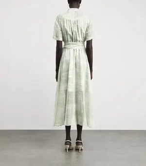Kiton Printed Silk Midi Shirt Dress