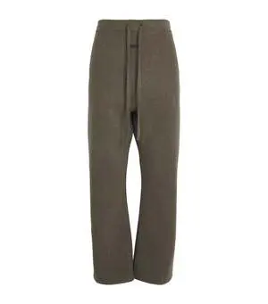 Fear Of God Wool-cashmere Flared Sweatpants - Green