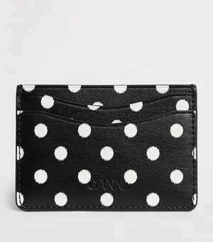 GANNI Polka-dot Card Holder - Black