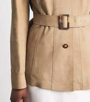 Lafayette 148 New York Suede Belted Jacket