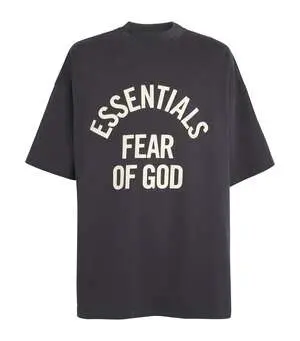 Fear Of God Oversized Logo Campus T-shirt - Black