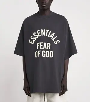 Fear Of God Oversized Logo Campus T-shirt - Black