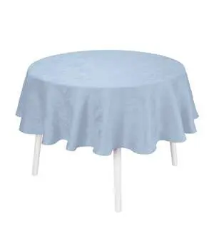 LE JACQUARD FRANÇAIS Linen Damask Tivoli Round Tablecloth - Blue