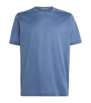 Corneliani Cotton Crew-neck T-shirt - Navy