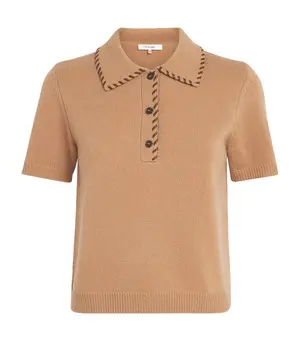FRAME Wool-cashmere Polo Sweater - Brown