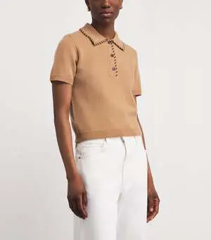 FRAME Wool-cashmere Polo Sweater - Brown