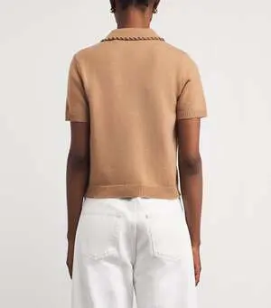 FRAME Wool-cashmere Polo Sweater - Brown