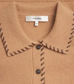 FRAME Wool-cashmere Polo Sweater - Brown