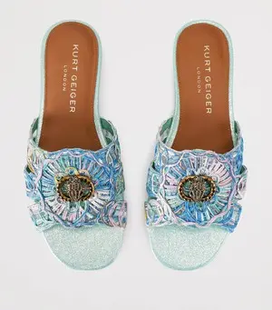 Kurt Geiger Woven Chelsea Flat Sandals - Blue