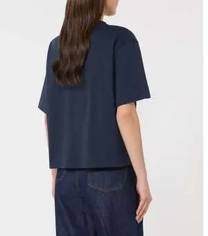 Max Mara Cotton Embroidered T-shirt - Blue