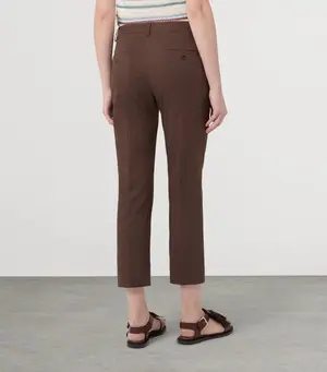 Max Mara Cotton-blend Cropped Trousers