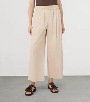 Max Mara Cotton Cropped Wide-leg Trousers