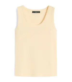 Max Mara Stretch-cotton Ribbed Tank Top - Yellow