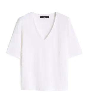 Max Mara Linen-blend V-neck T-shirt