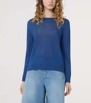 Max Mara Linen Crew-neck Sweater - Blue