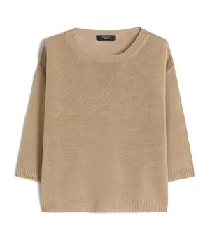 Max Mara Linen Cropped-sleeve Sweater