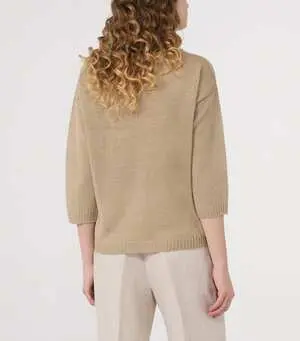 Max Mara Linen Cropped-sleeve Sweater