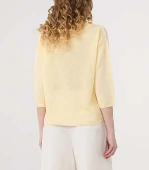 Max Mara Linen Cropped-sleeve Sweater - Yellow