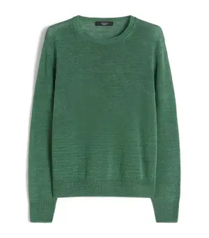Max Mara Linen Crew-neck Sweater - Green