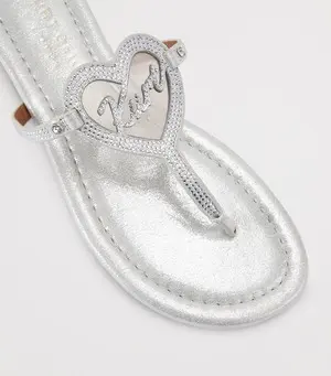 Kurt Geiger Leather T-bar Sandals - Silver