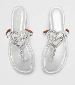 Kurt Geiger Leather T-bar Sandals - Silver