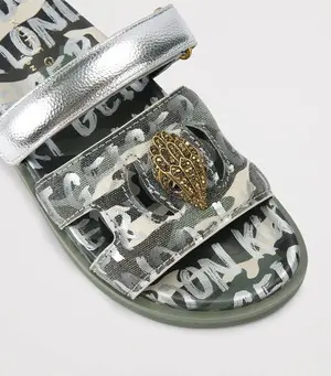 Kurt Geiger Leather Eagle Slides - Green