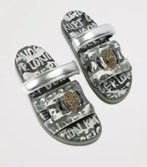 Kurt Geiger Leather Eagle Slides - Green