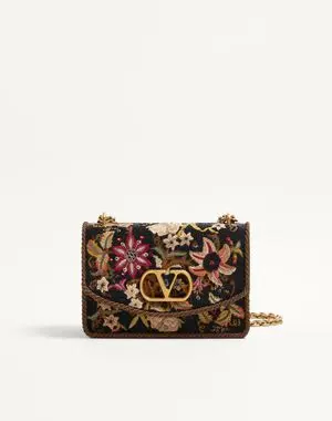 Valentino Garavani Vain Embroidered Shoulder Bag