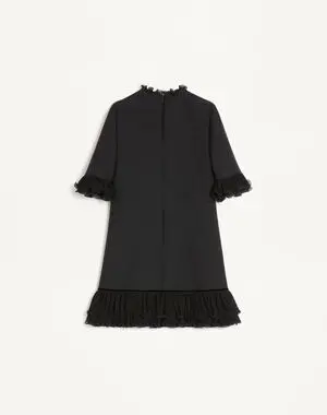 Valentino Garavani Crepe Couture Short Dress With Pleated Ruffles