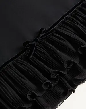 Valentino Garavani Crepe Couture Short Dress With Pleated Ruffles