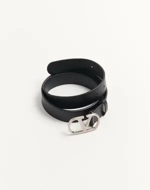 Valentino Garavani Vlogo Signature Calfskin Belt - Black