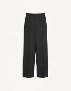 Valentino Garavani Straight-cut Virgin Wool Trousers - Black