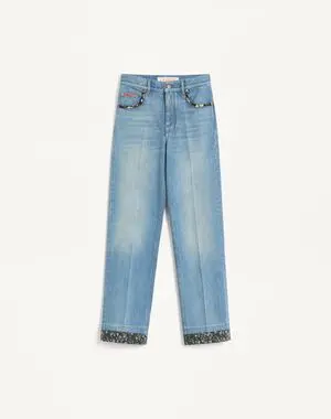Valentino Garavani Straight-cut Virgin Wool Trousers - Denim