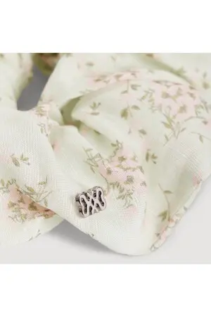 Sandro Floral Print Cotton Scrunchie - Green