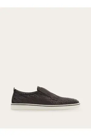 FERRAGAMO Braided Calfskin Slip-ons - Red