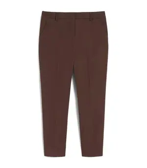 Max Mara Cotton-blend Cropped Trousers