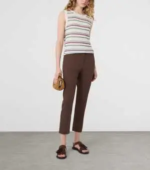 Max Mara Cotton-blend Cropped Trousers
