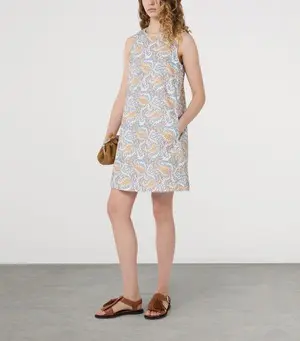 Max Mara Cotton-blend Floral Print Mini Dress
