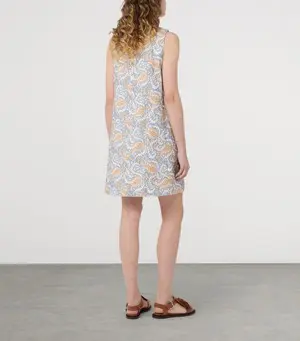 Max Mara Cotton-blend Floral Print Mini Dress