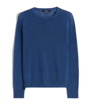 Max Mara Linen Crew-neck Sweater - Blue