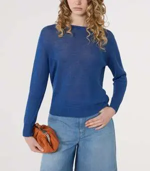 Max Mara Linen Crew-neck Sweater - Blue
