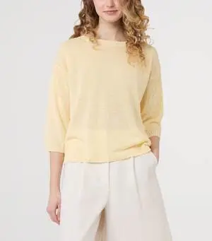 Max Mara Linen Cropped-sleeve Sweater