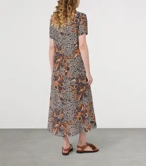 Max Mara Silk Crepe De Chine Midi Dress - Blue