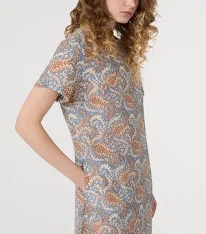 Max Mara Silk Floral Print Midi Dress