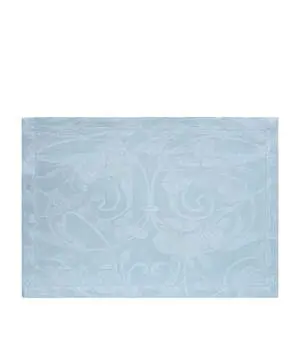 LE JACQUARD FRANÇAIS Linen Damask Tivoli Placemat - Blue